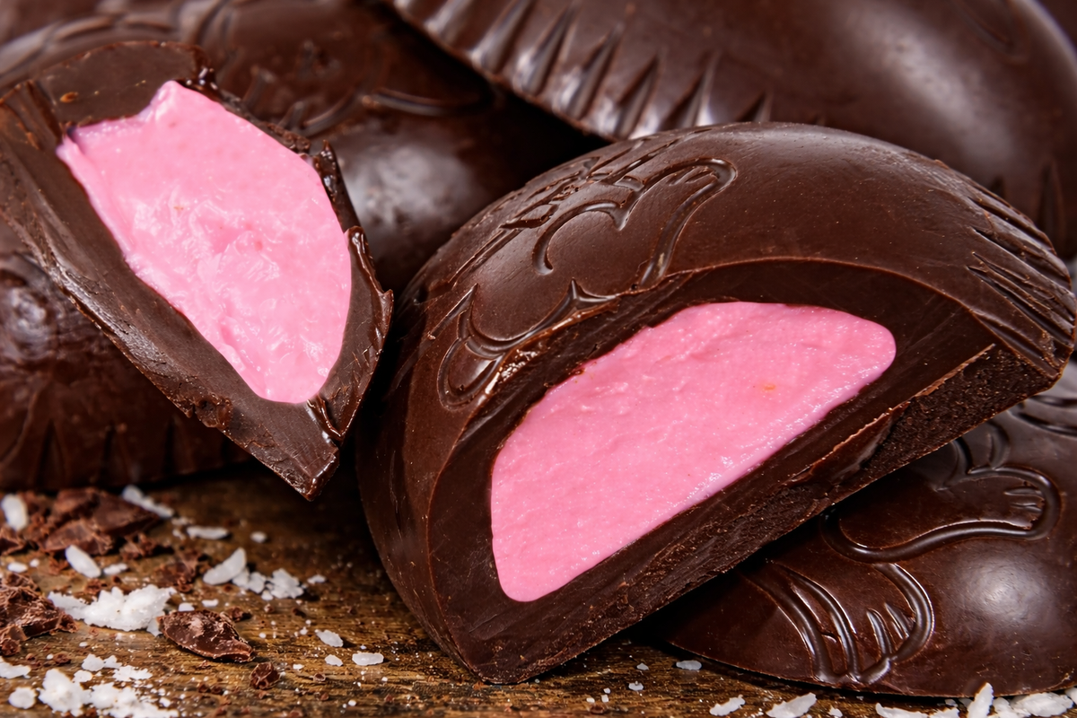 1.5 oz. Dark Chocolate Raspberry Egg – Allfather's Candy Company